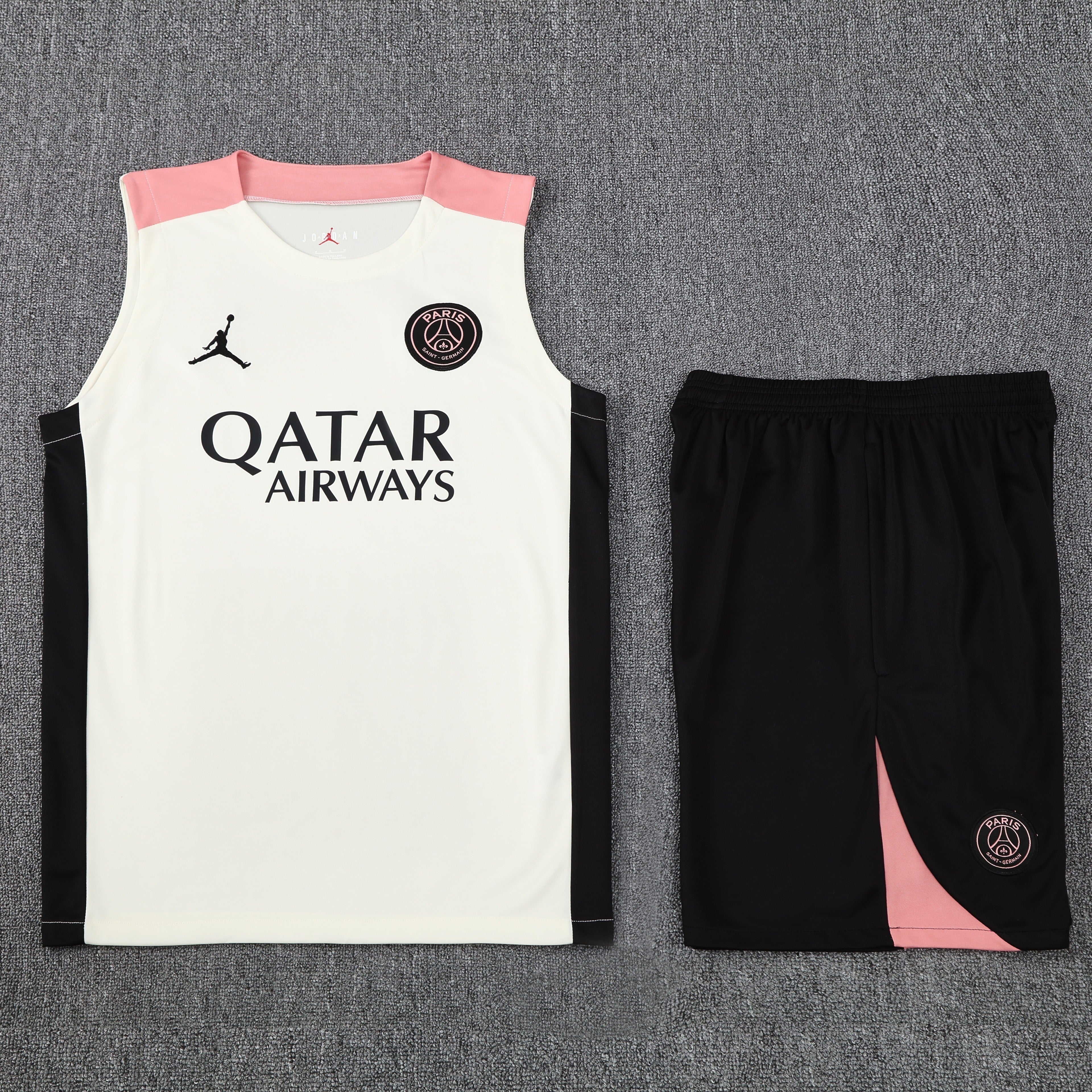 PSG Sleeveless Training Kit - Cream/Baby Pink/Black – KIT CULTURE